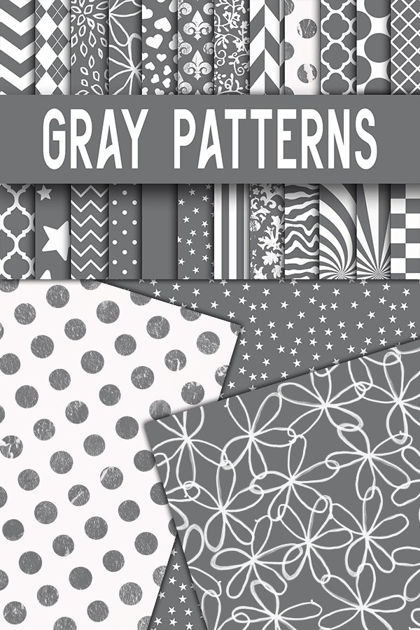 Gray Patterns Digital Paper (37250)