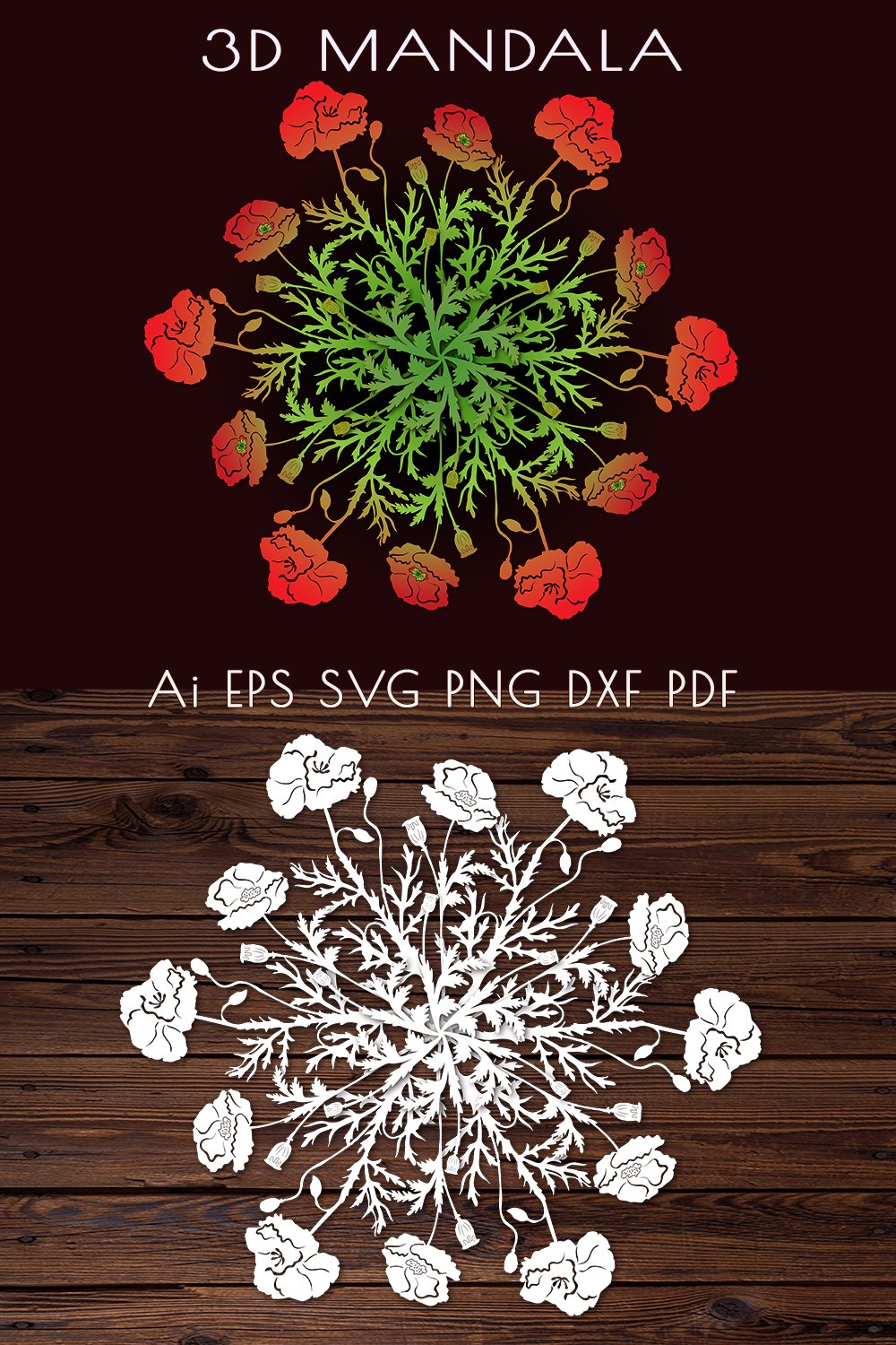 3D Mandala "Poppies".