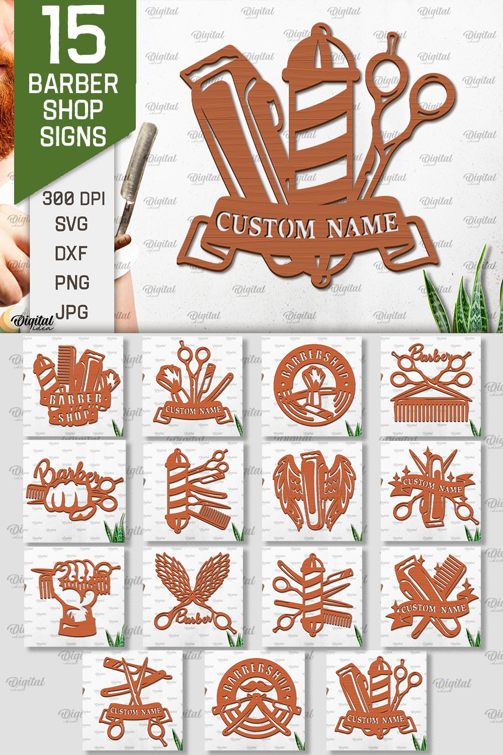 Barber Shop Signs Laser Cut Bundle. Barber Signs SVG