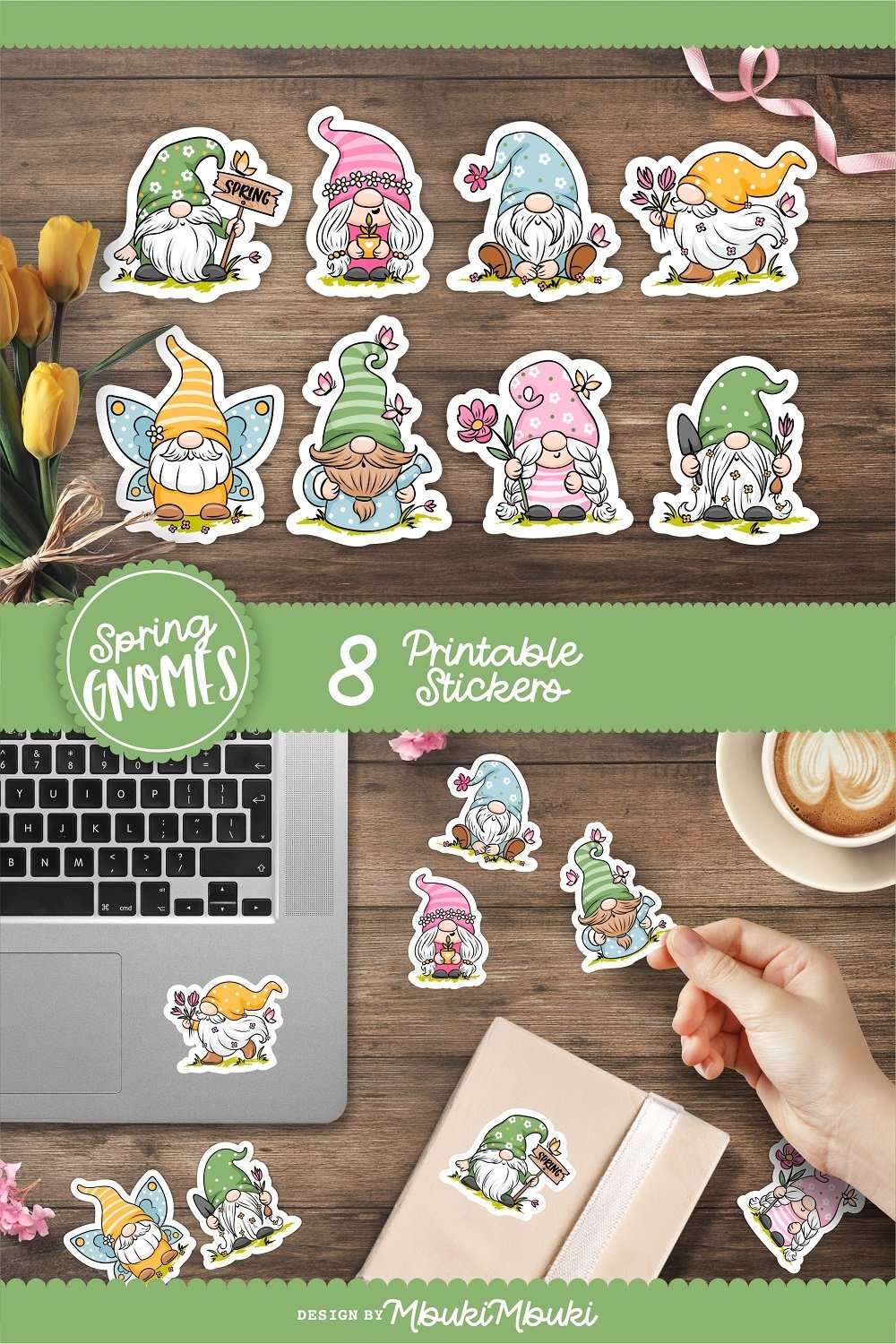 Sweet Spring Gnome | Stickers For Cricut