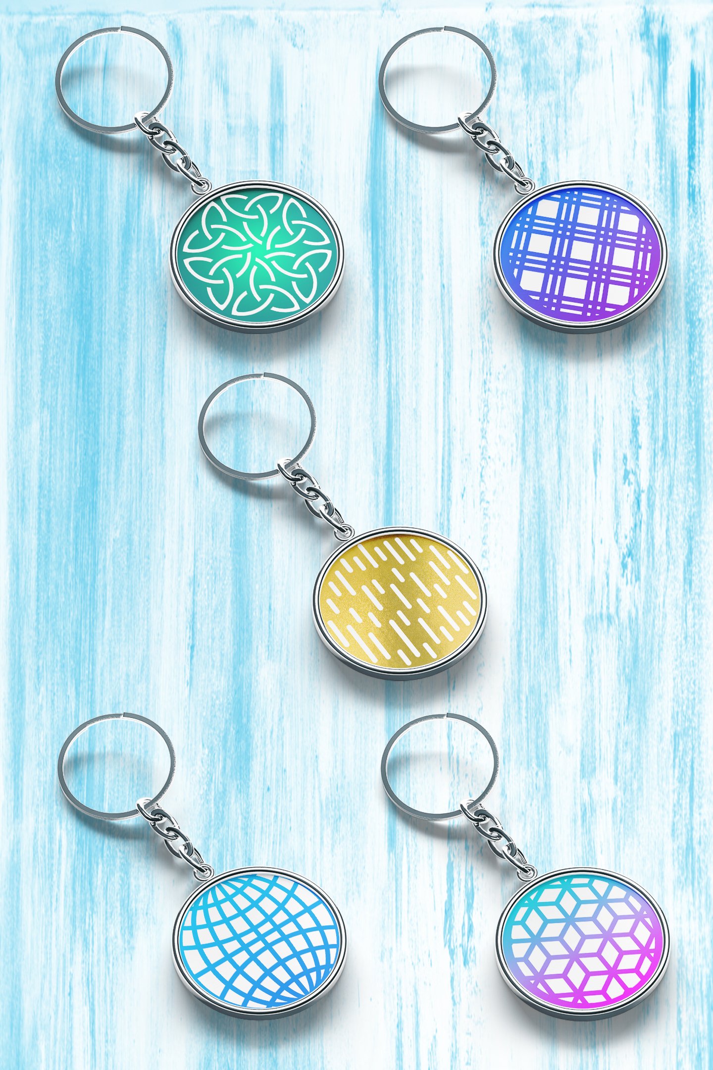 30 Keychain Pattern SVG, Keychain SVG Bundle, Circle Pattern