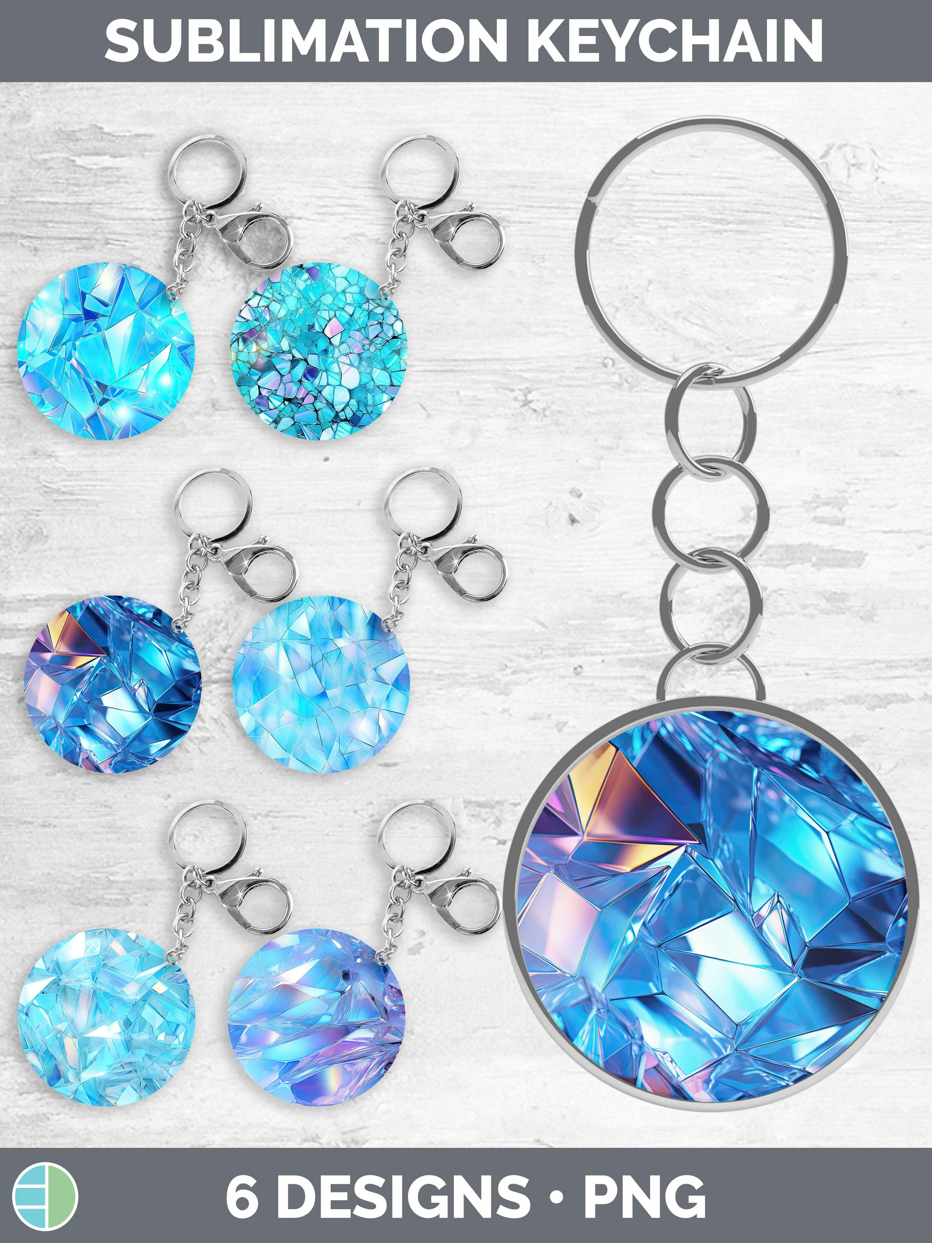 Holographic Cyan Keychain | Bundle Keyring Designs
