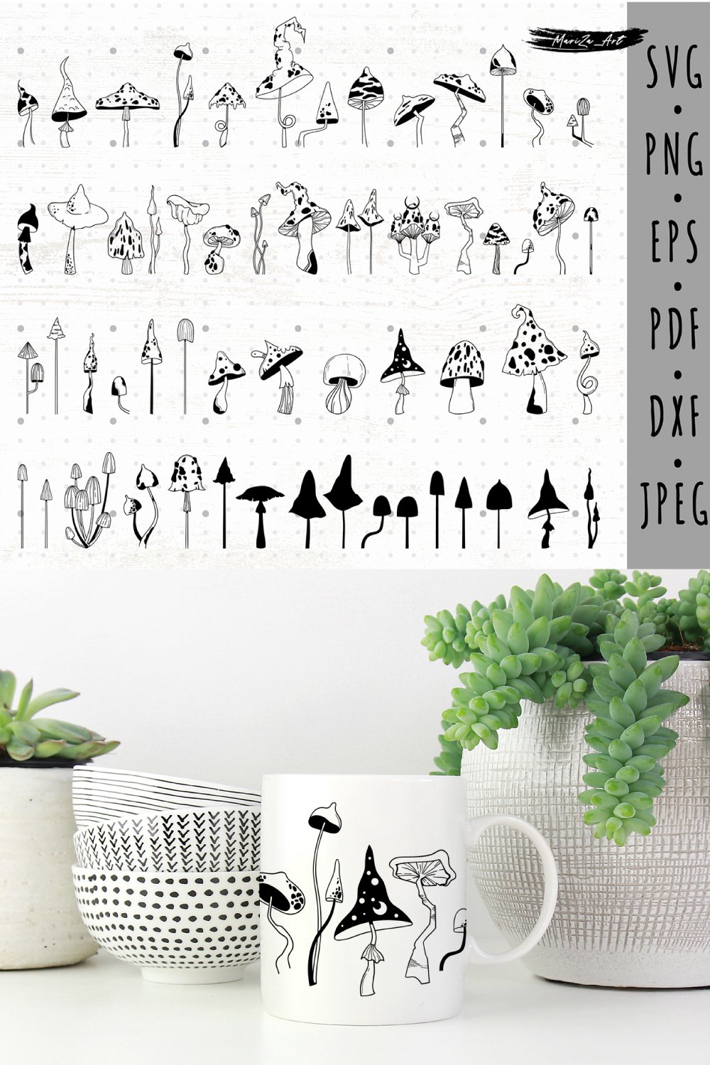 Amanita mushrooms clip art bundle, SVG PNG