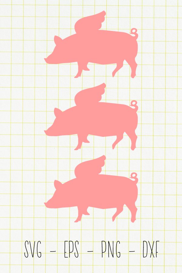 Flying Pig SVG File Set