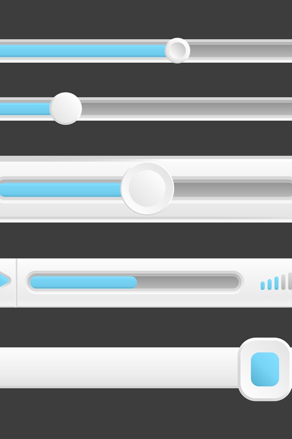 Web buttons, vector interface sliders of collection