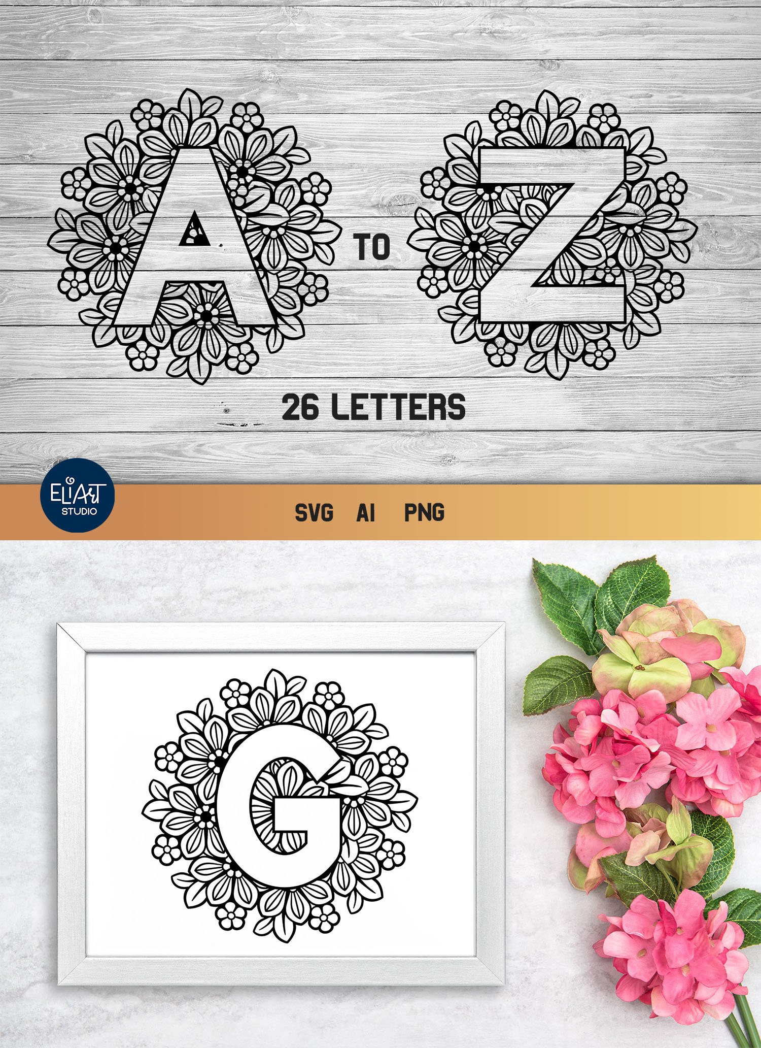 Floral Mandala Letters SVG | Alphabet SVG