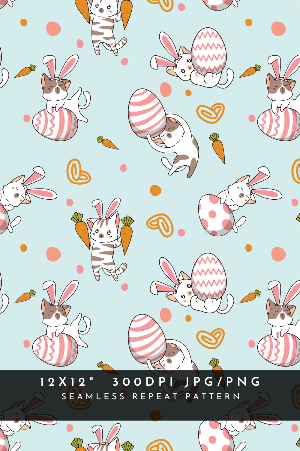 Easter Bunny Seamless Pattern Digital Paper (2414000)
