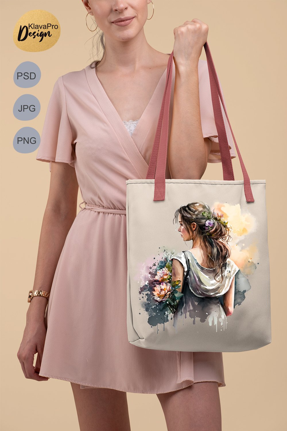 Girl with flowers. Sublimation design in (2544773)