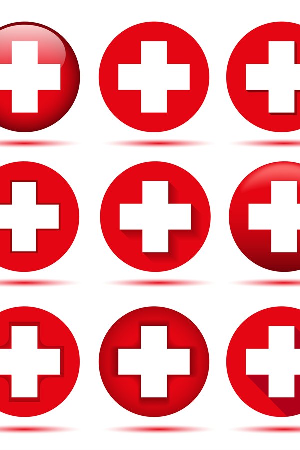 Red cross icons