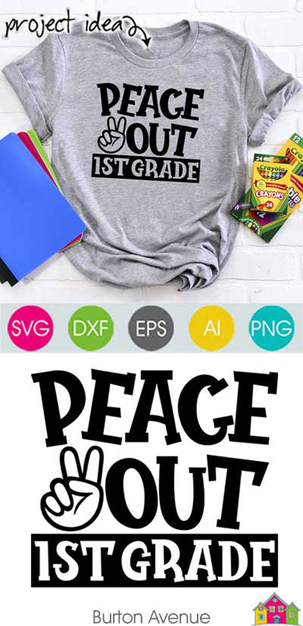Peace Out 1st Grade SVG | Last Day of School SVG File