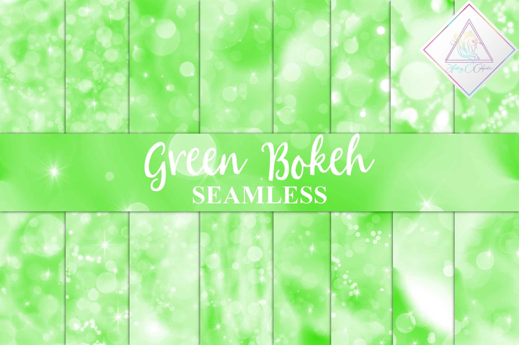 Seamless Green Bokeh Digital Paper
