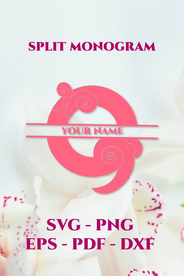 Q letter. Q split monogram svg. Cut files