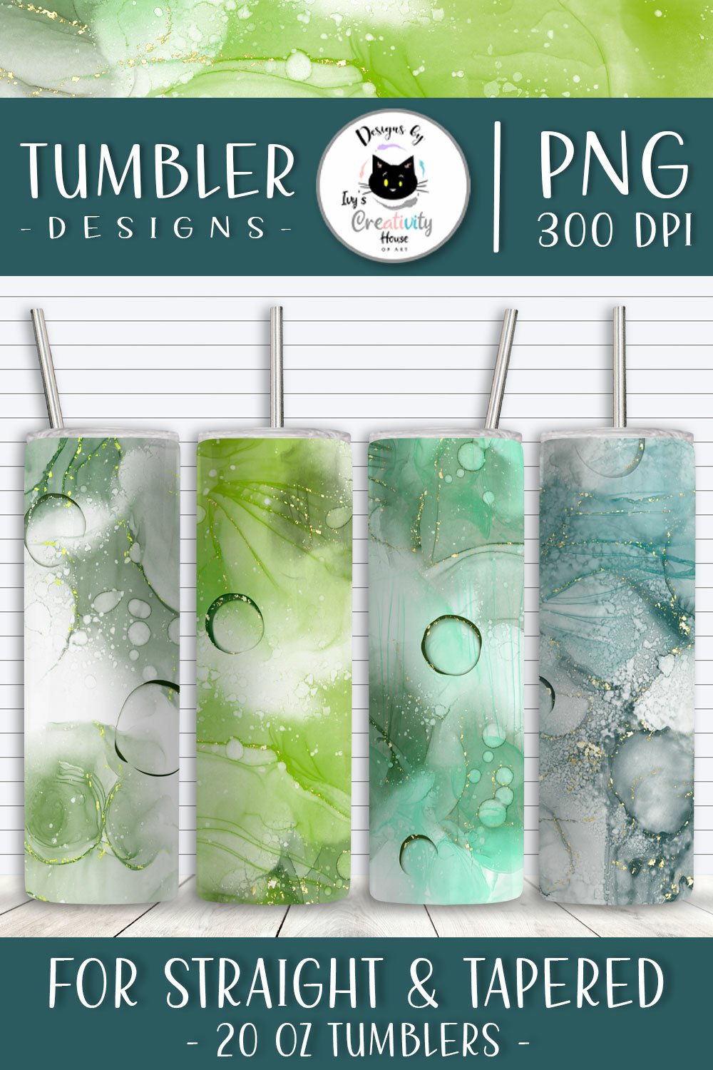 Water Drops Tumbler Wraps | Alcohol Ink Sublimation Wraps