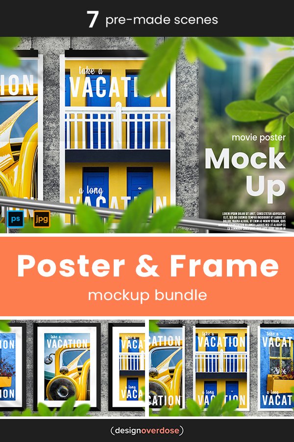7 Premium Picture Frame & Poster Mockups