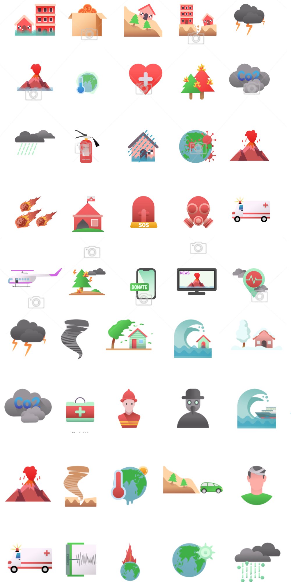 Icon Pack: 50 Natural Disaster Icons