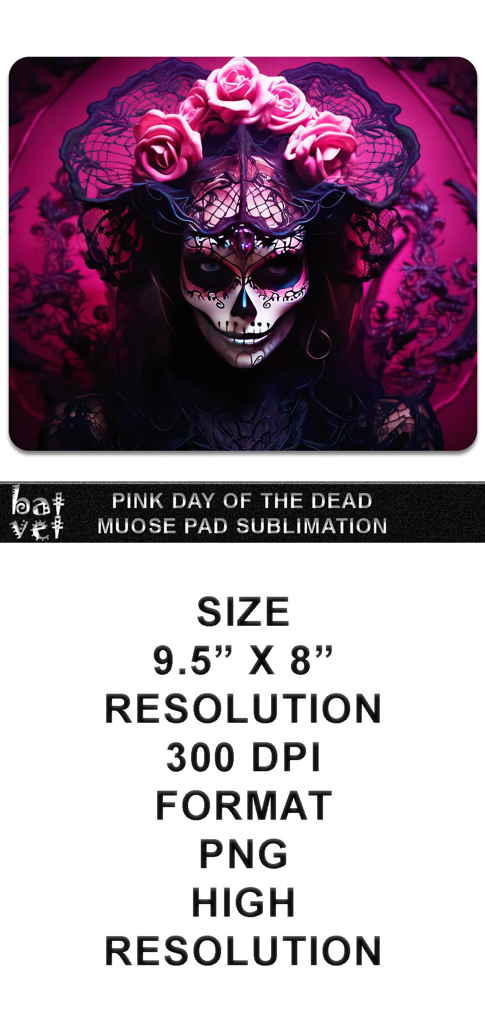 Cinco De Mayo Mousepad PNG | Day of The Dead Mouse Pad Print