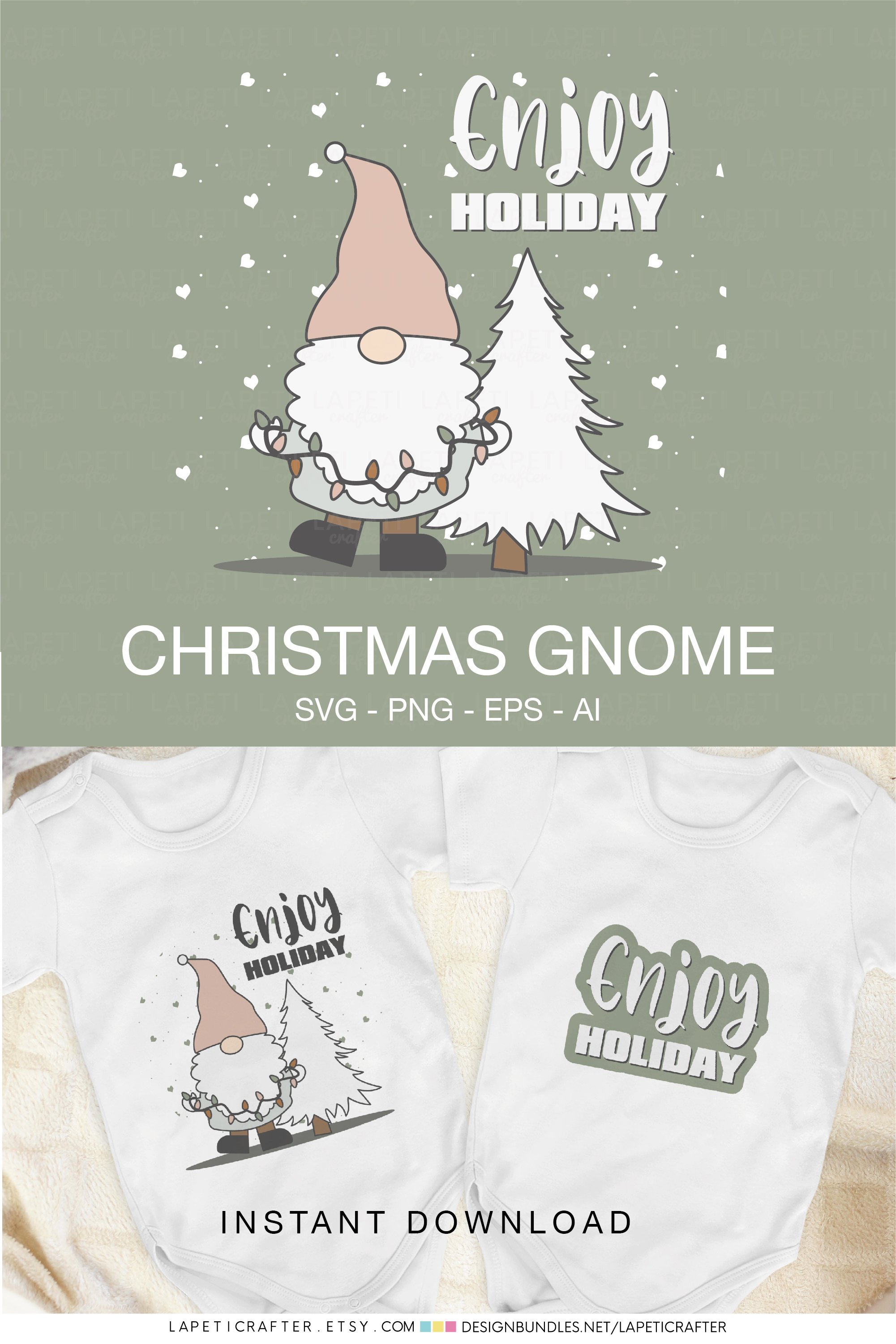 Christmas gnome vector illustration, editable file