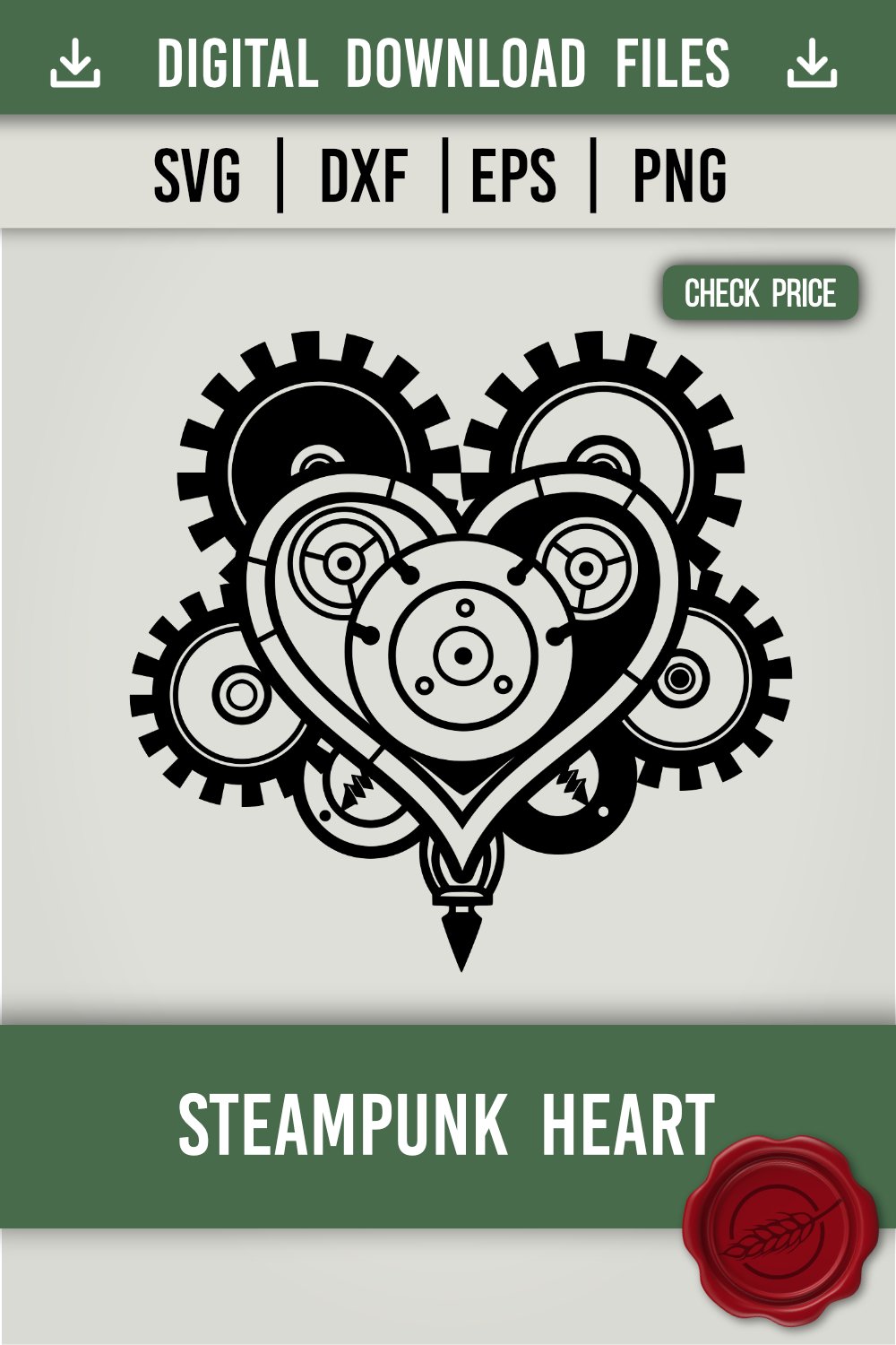 Steampunk heart SVG file