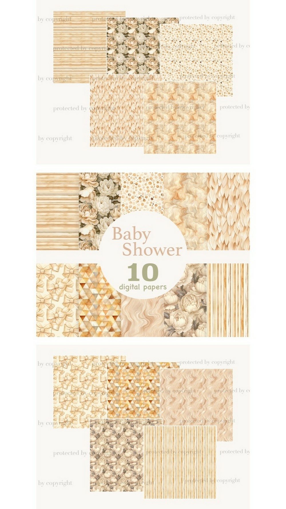 Baby Shower Digital Paper | Nursery Pattern Set