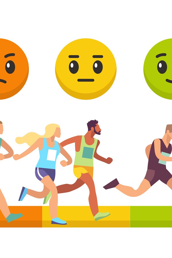 Race of emotions. Competition success measurement. Marathon