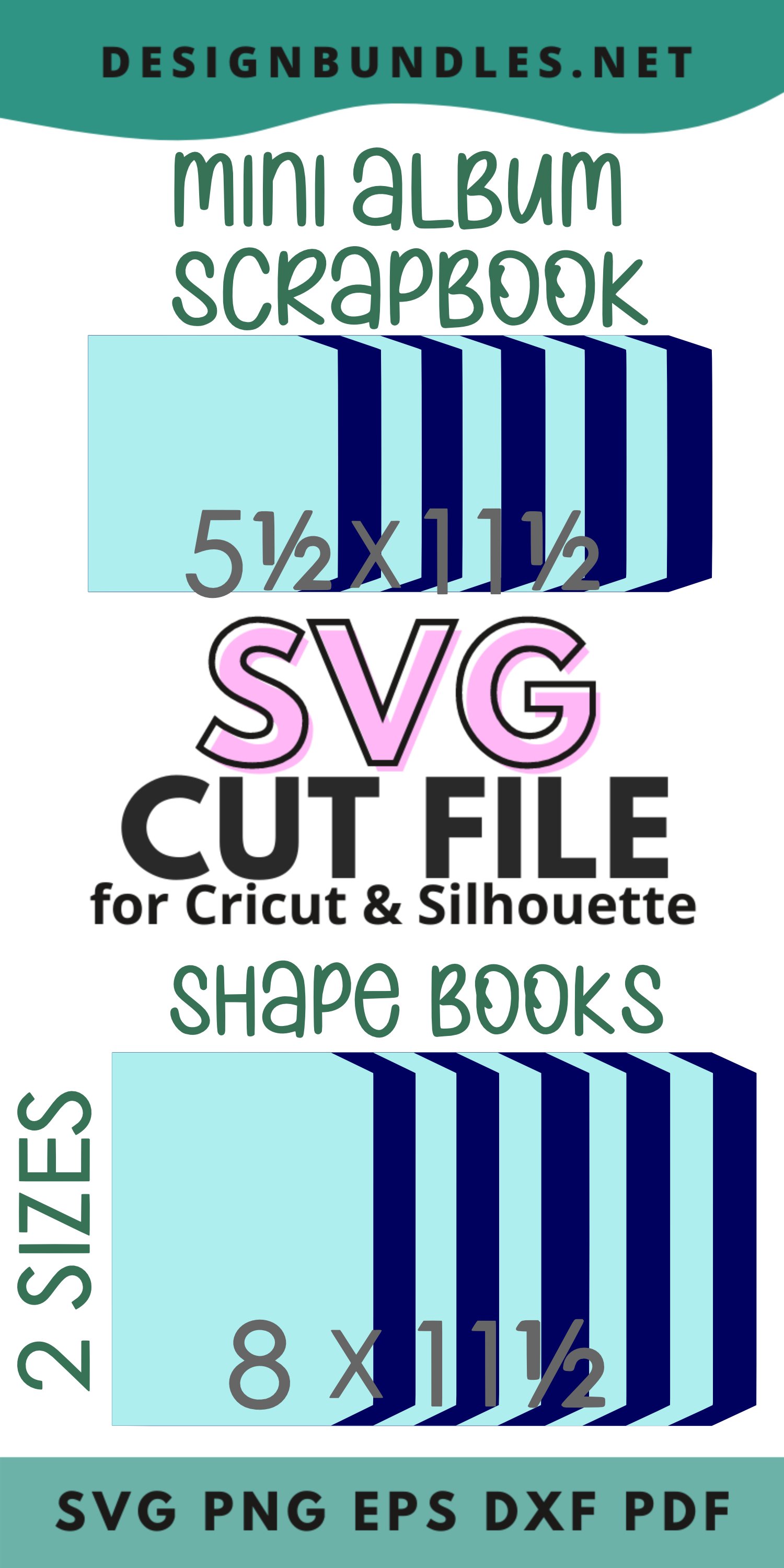 SHAPE MINI BOOK ALBUM DESIGN # 03 with 10 PAGES SVG CUT FILE
