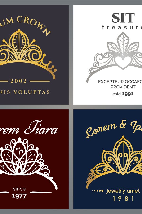 Tiara luxury logo set