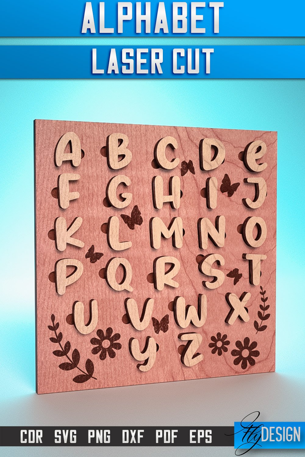 Alphabet Laser Cut SVG | Kids Alphabet Laser Cut SVG Design