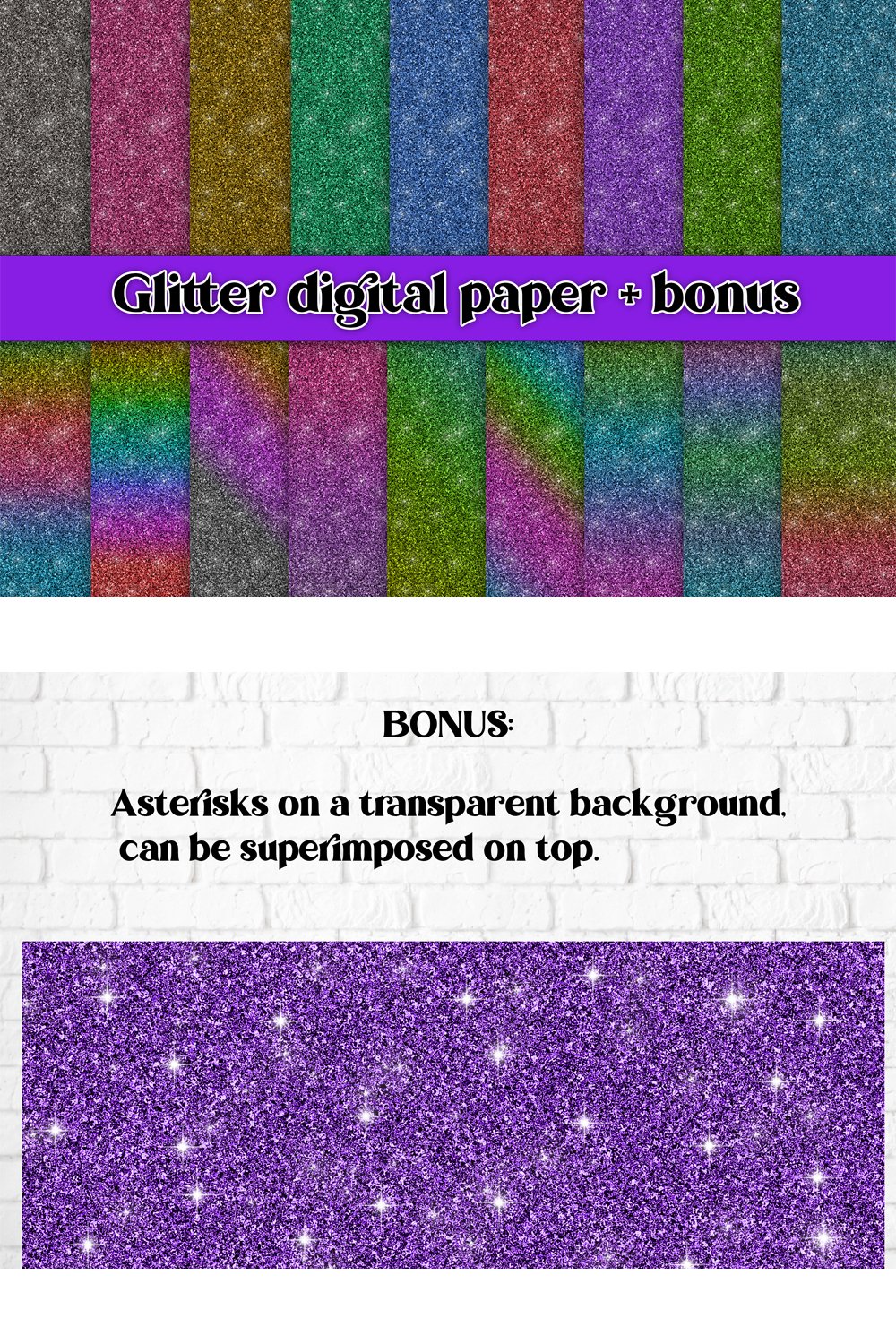 Halloween glitter digital paper | Glitter texture