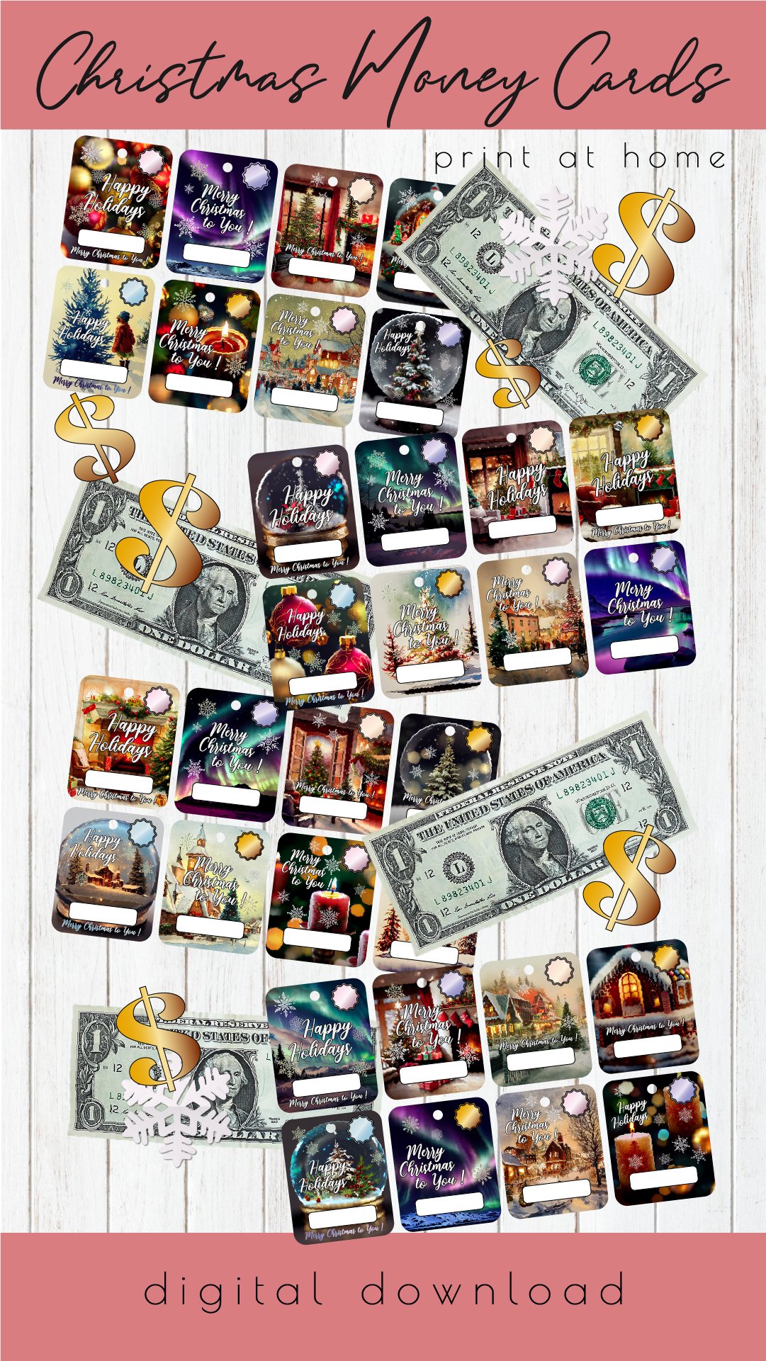 Christmas Money Card Mega Bundle 32 Designs Lip Balm Card