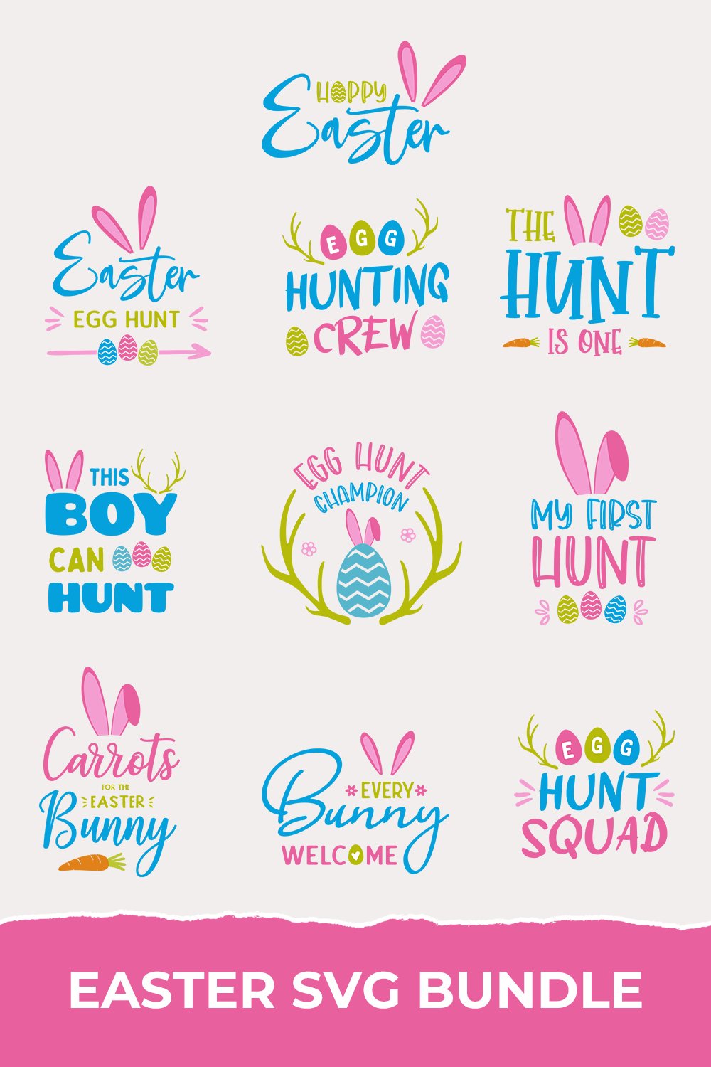 Easter egg hunt bundle, Easter svg bundle, kids easter svg