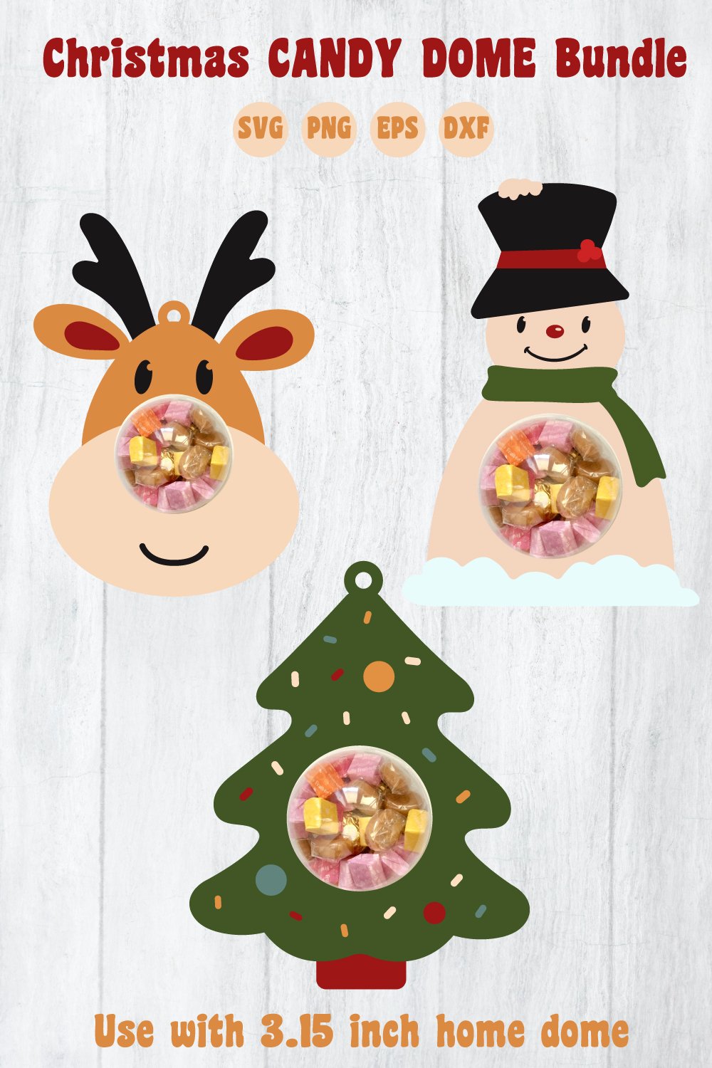 Christmas Candy Dome Ornaments| Candy Holders SVG
