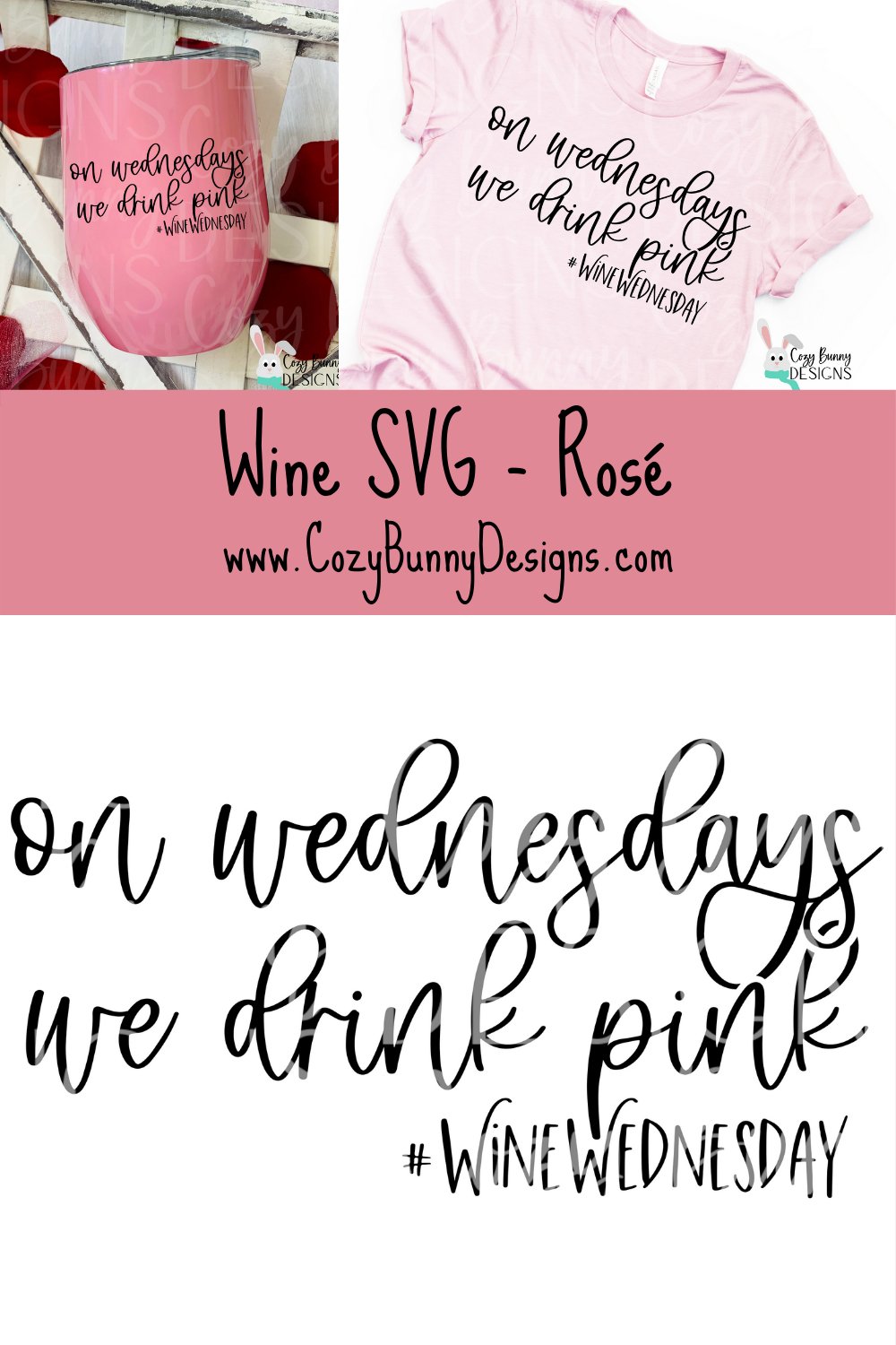 On Wednesdays We Drink Pink Wine Wednesday Svg
