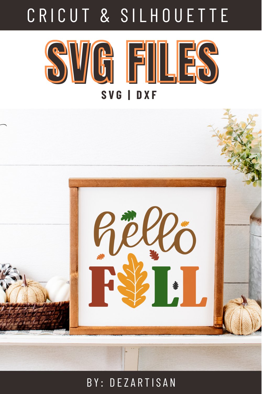 Hello Fall With Leaves SVG, Sublimation, Screen Print Design