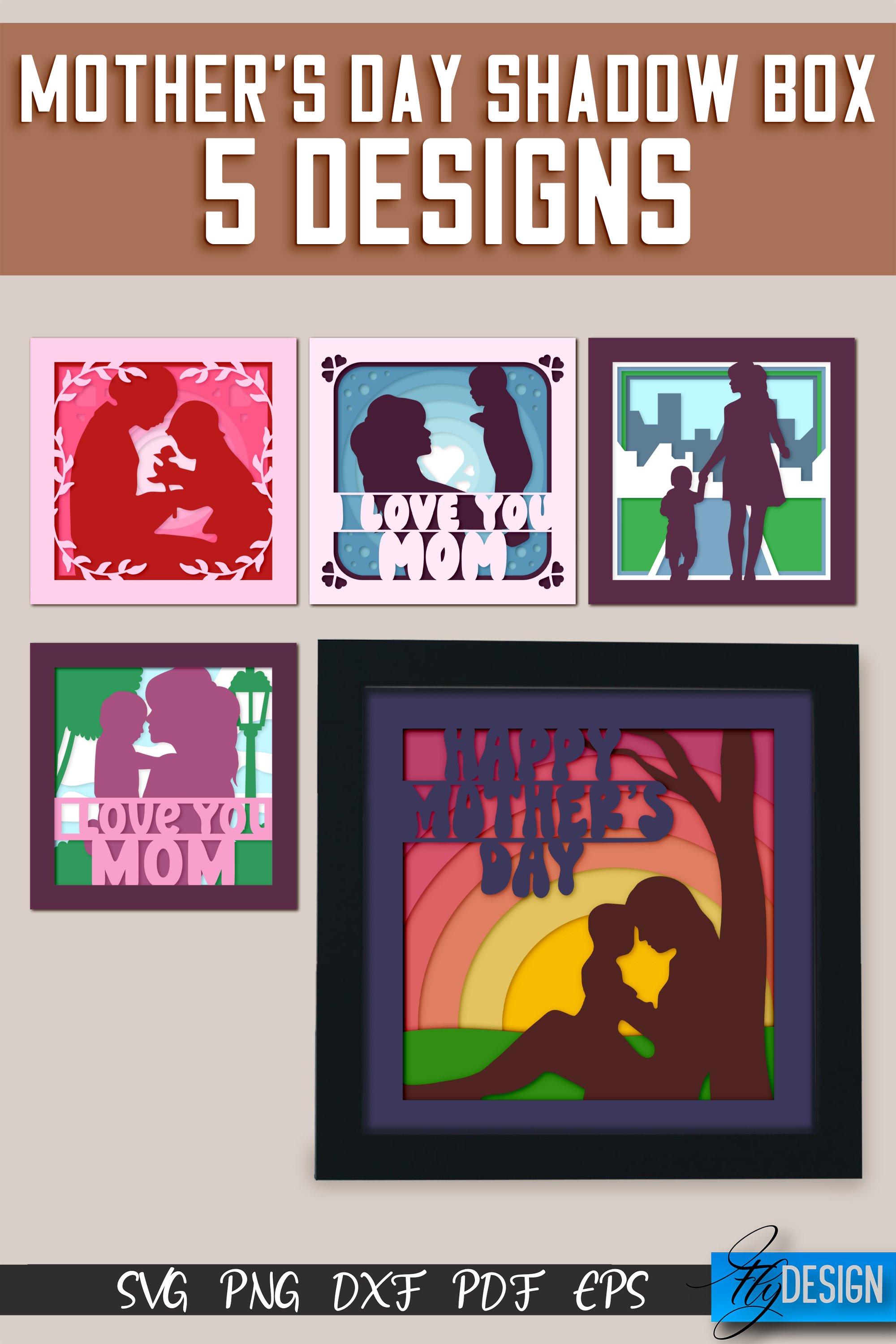 Mother's Day Shadow Box SVG| Mom SVG | Mum Shadow (2547479)