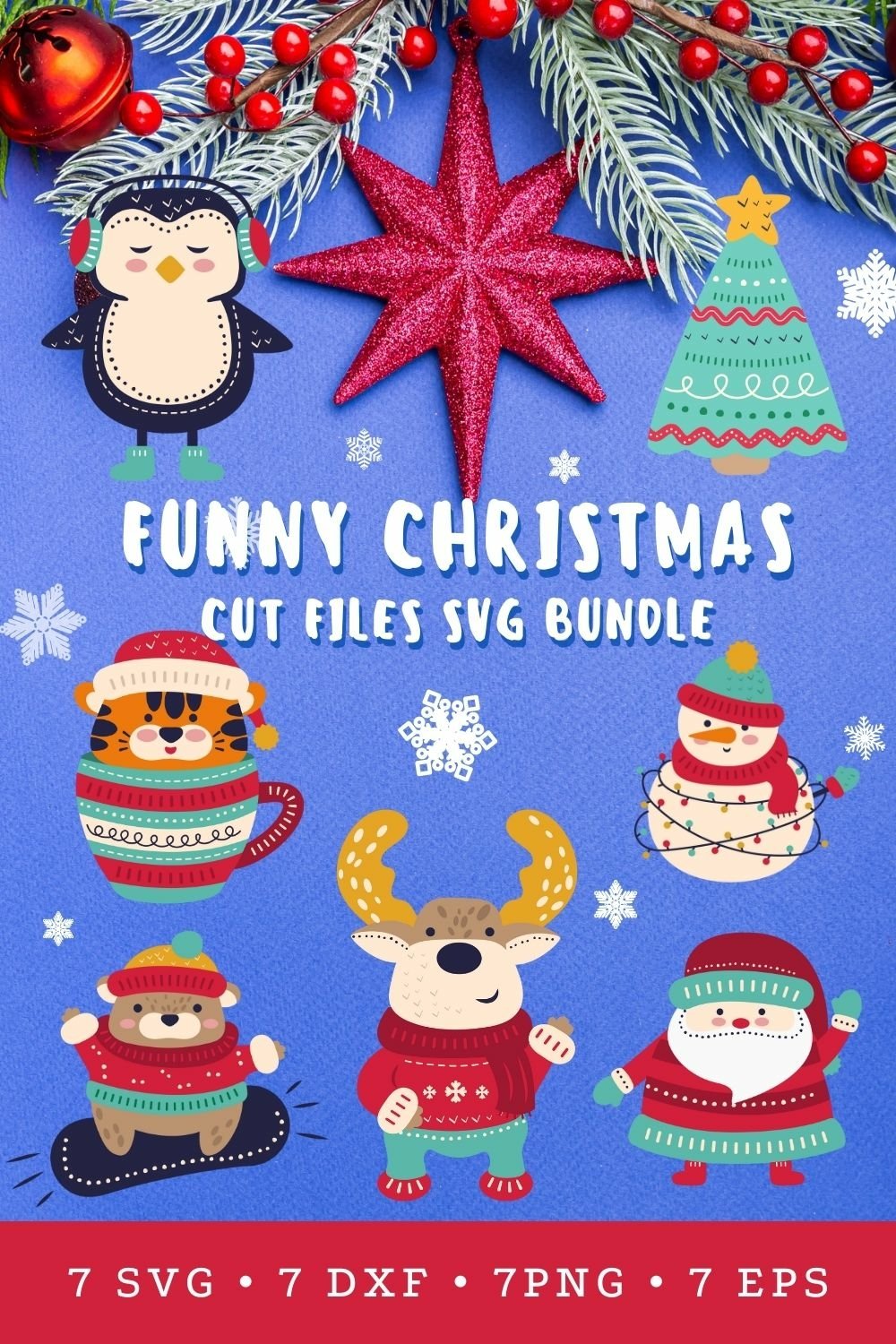 Funny Christmas cut files svg bundle