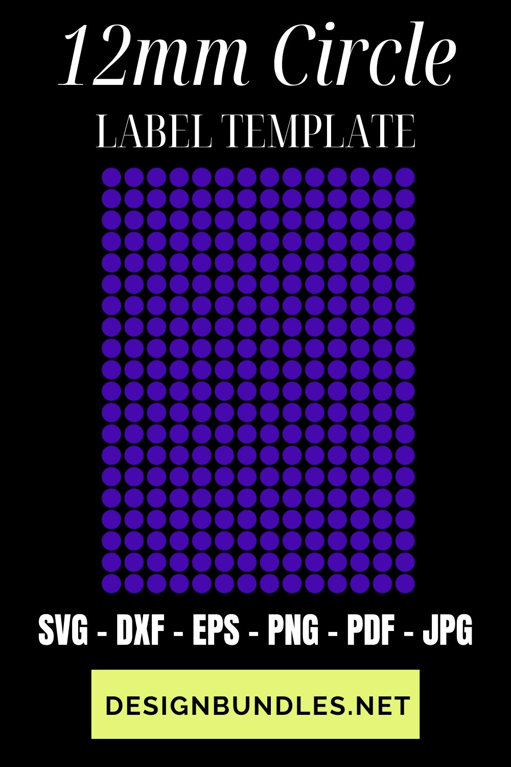 12mm Circle Label Template, Circle Sticker Blank Template