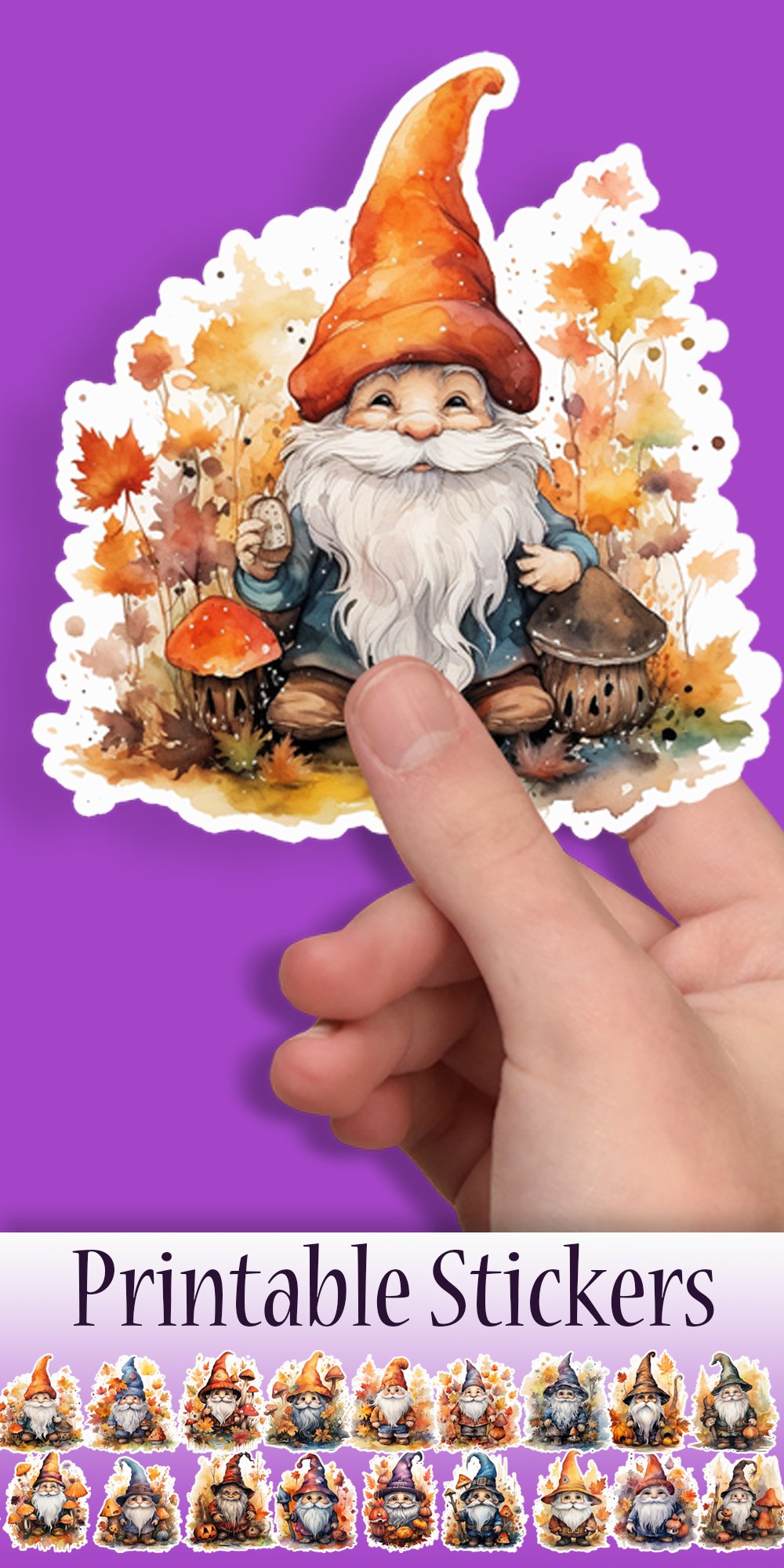 Fall Gnomes Stickers PNG - Whimsical DIY Decor Delight