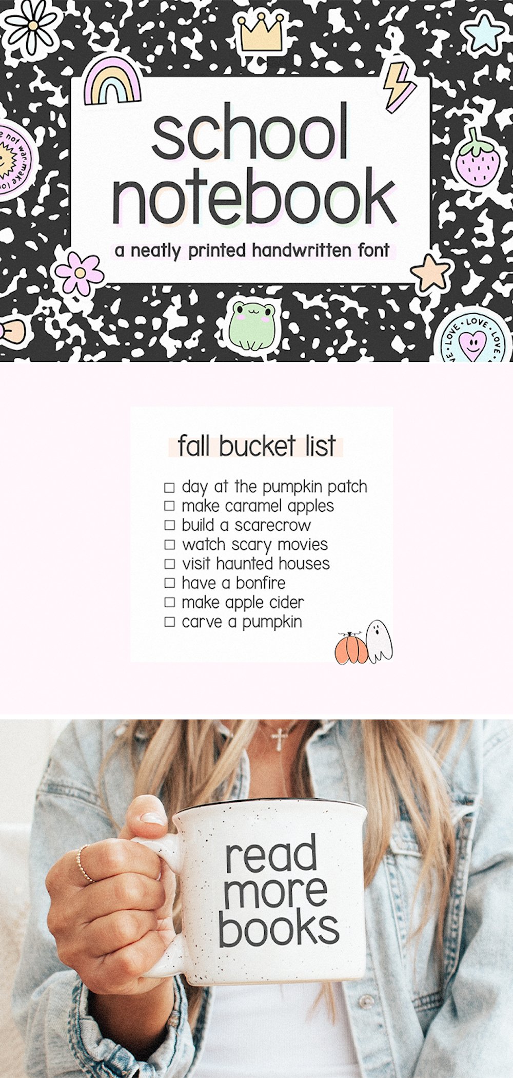 School Notebook - Neat Handwritten Font