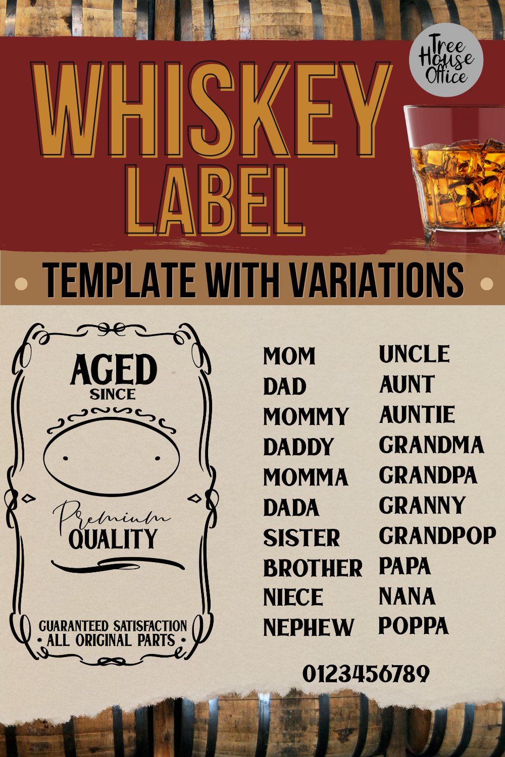 Whiskey Label Template SVG, Blank Whiskey Label Birthday SVG