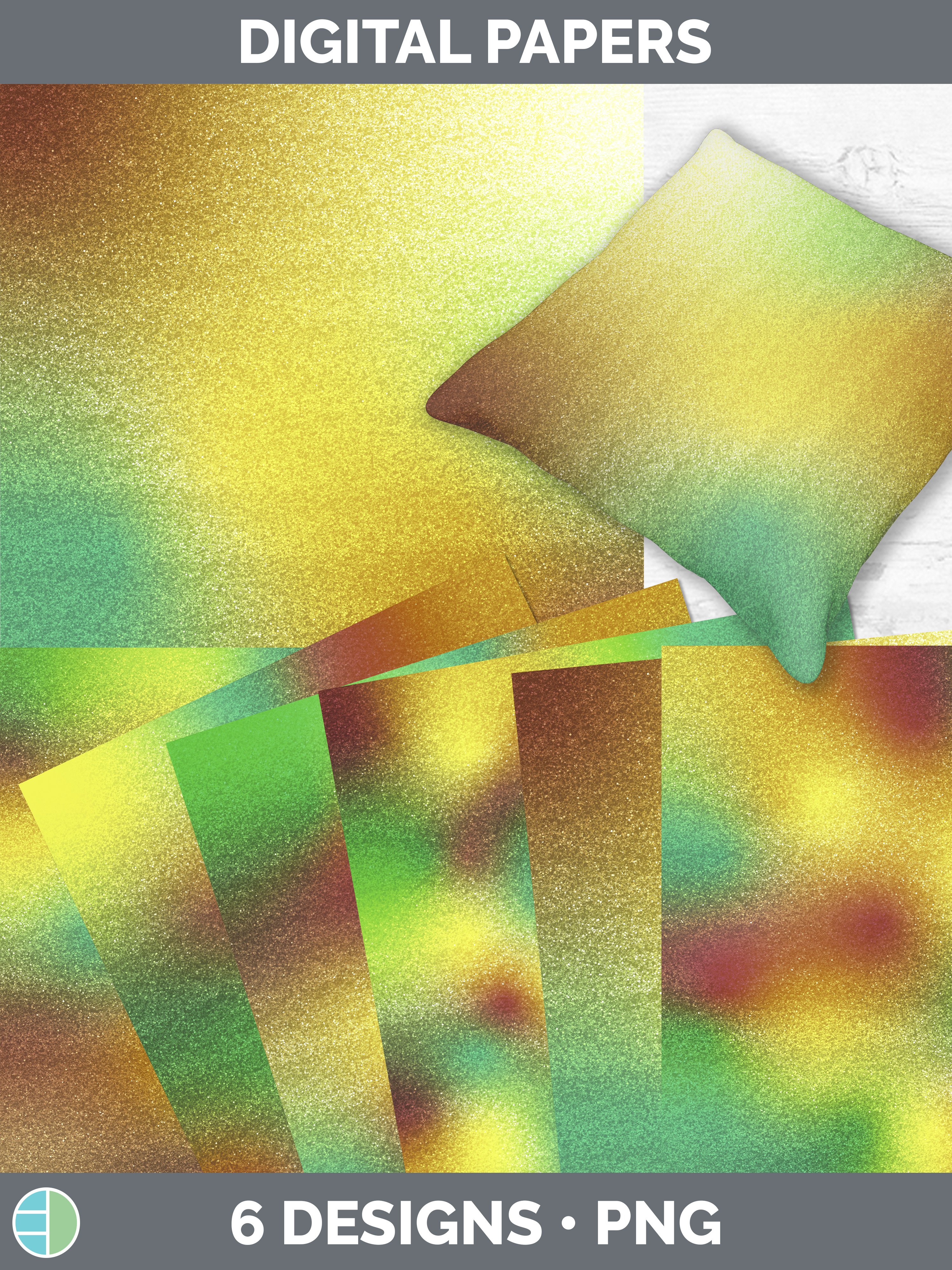 Glitter Green Backgrounds | Digital Scrapbook Papers