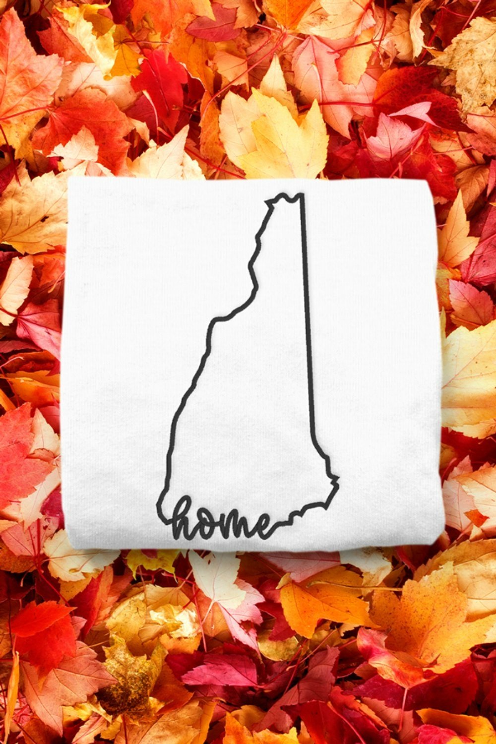 New Hampshire Home State Outline Embroidery Design