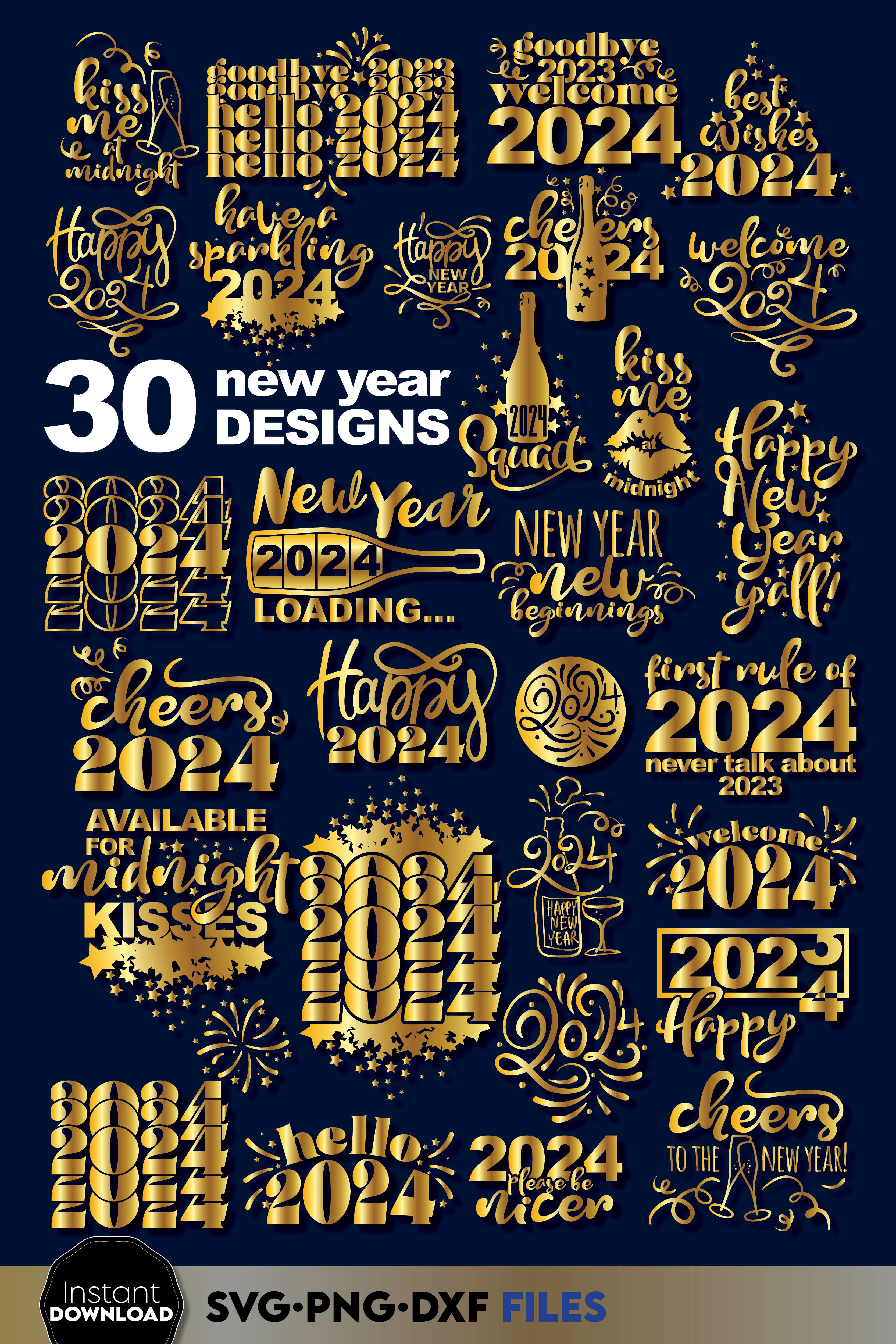 New Year SVG, 2024 SVG, New Year sublimation png, 2024 png