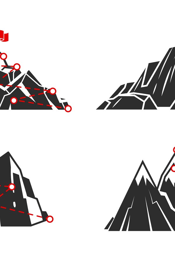 Path mountain. Success and achievement concept. Route to roc