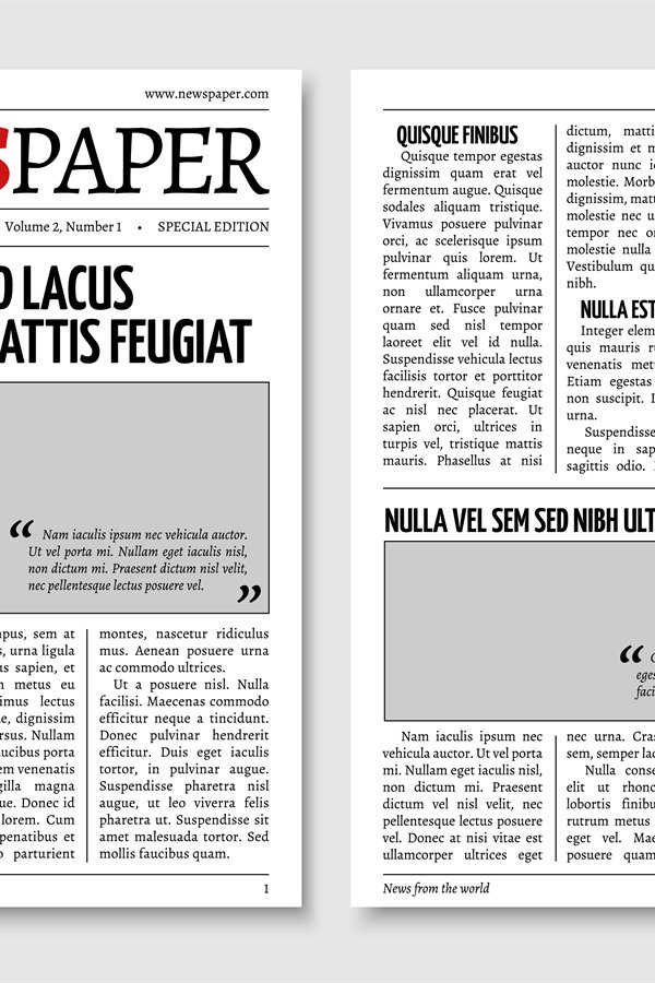 Vintage newspaper journal vector template