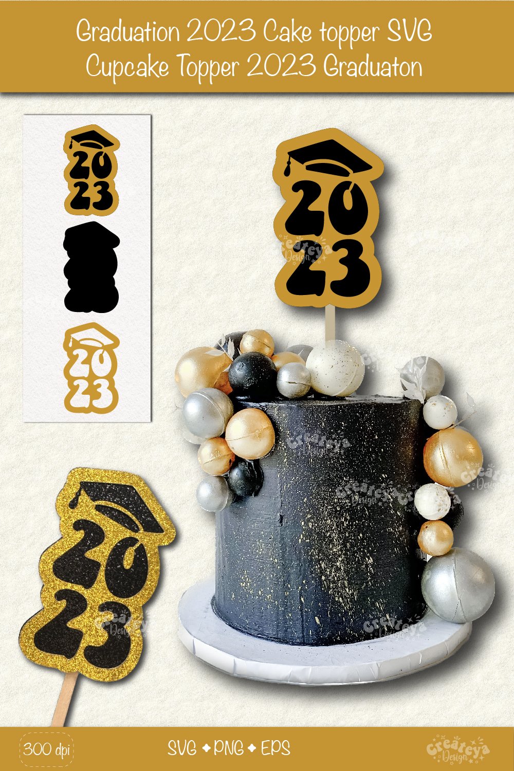 Graduation 2023 cake topper| Cupcake topper| Paper Cut