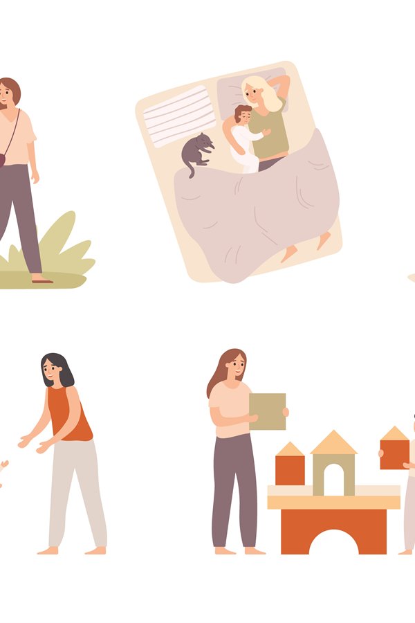 Mother and son. Mom raising child, motherhood love and moms