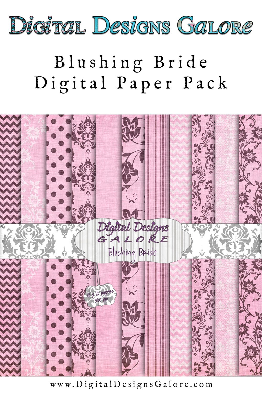Blushing Bride Digital Paper Pack | Pink Beige Digital Paper