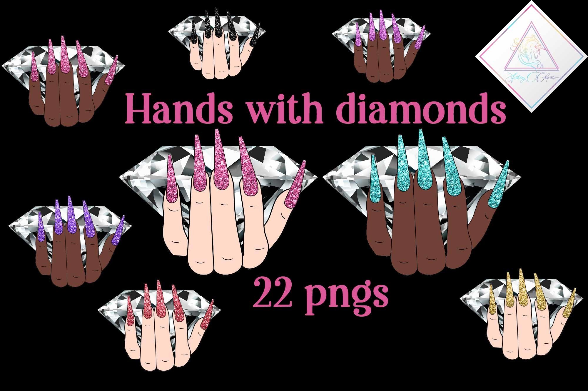 Hand With Diamond Clipart (799278)