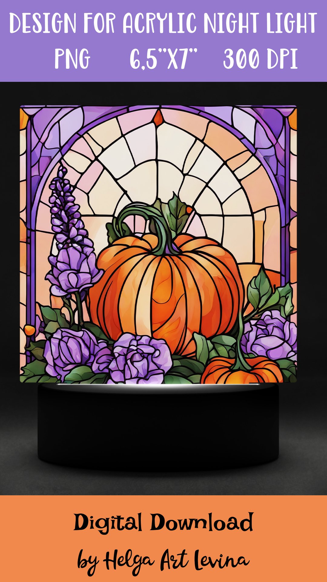 Pumpkin Sublimation| Acrylic night light PNG (2835648)