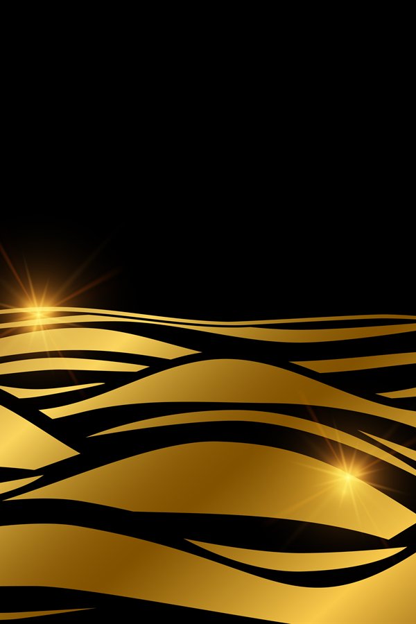 Gold wave background template with shine effect
